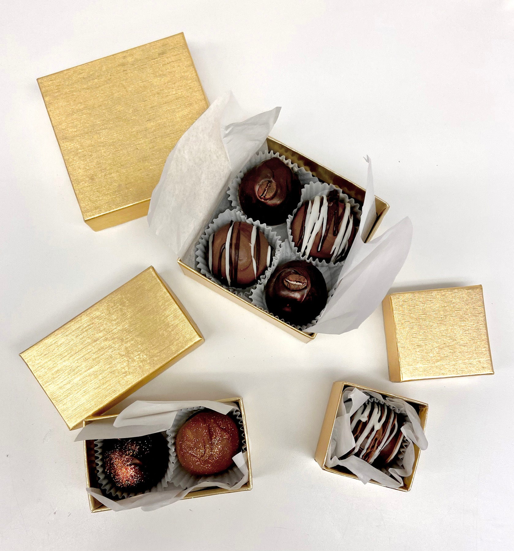 Gold Truffle Favor Boxes | Ultimate Confections Chocolates